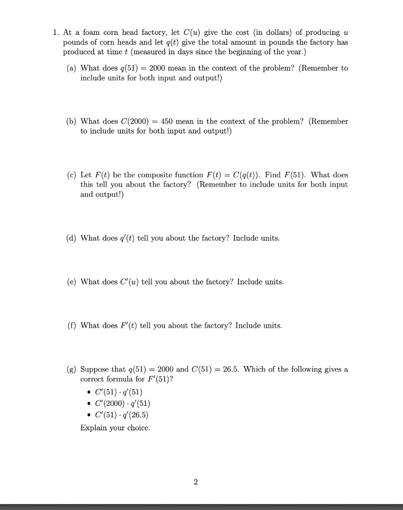 Solved Project \#2: Chain Rule Applications Objectives: - | Chegg.com