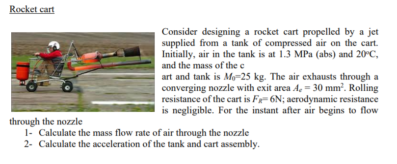 Solved Rocket cart Consider designing a rocket cart | Chegg.com