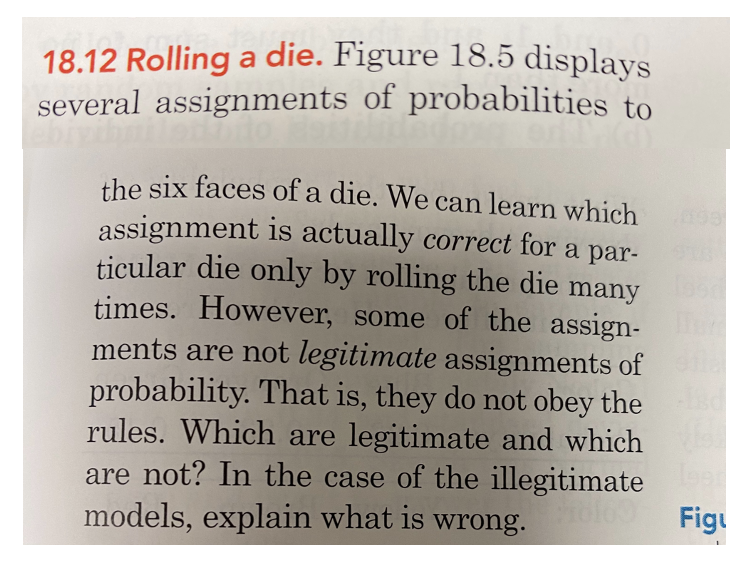 Solved 18.12 Rolling a die. Figure 18.5 displays several | Chegg.com Solved 18.12 Rolling a die. Figure 18.5 displays several | Chegg.com