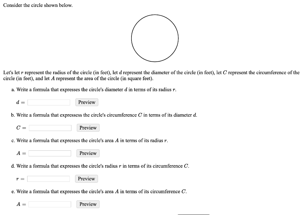 Solved Consider the circle shown below. Let's let r | Chegg.com