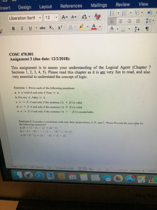 Solved insert Design Layout References Mailings Review View | Chegg.com