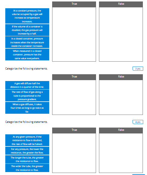Solved Categorize the following statements. Categorize the | Chegg.com