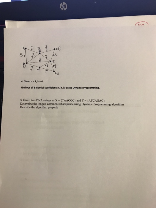 Solved Homework 4: CS 42S (Theory of Algorithms) Graph | Chegg.com