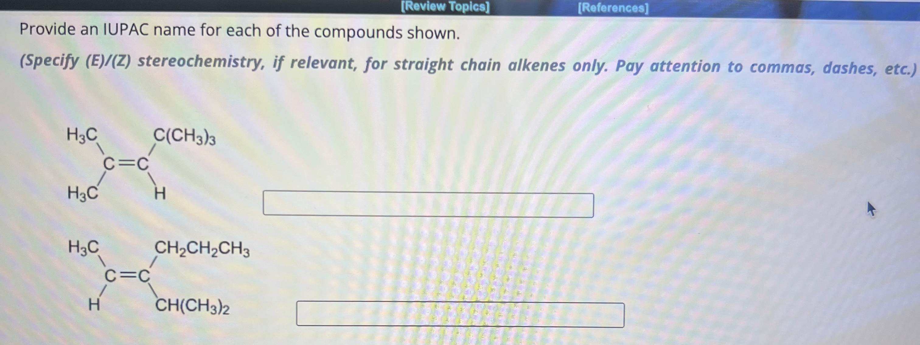Solved Provide an IUPAC name for each of the compounds | Chegg.com