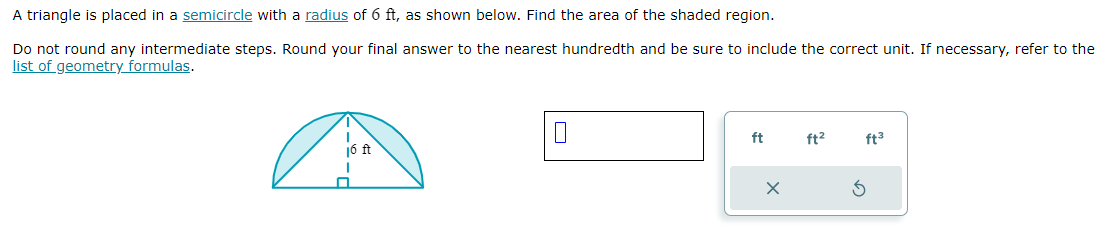 Solved A triangle is placed in a semicircle with a radius of | Chegg.com