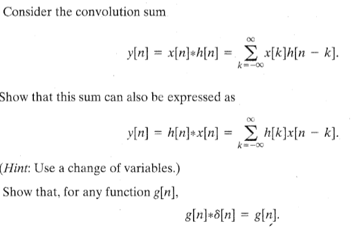 Solved Consider the convolution sum | Chegg.com