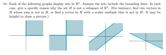 Solved 10. Each of the following graphs display sets in R. | Chegg.com