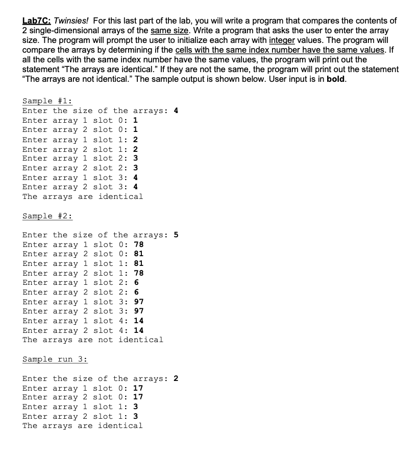 Solved Lab7C: Twinsies! For this last part of the lab, you | Chegg.com