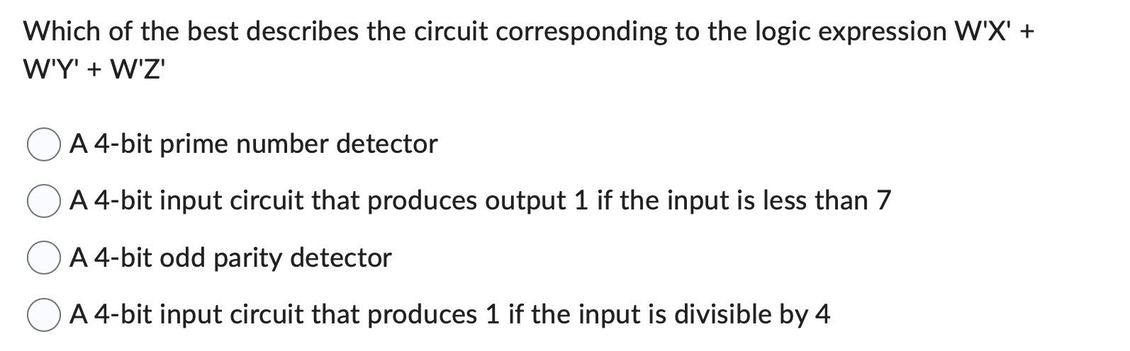 Solved Which of the best describes the circuit corresponding | Chegg.com