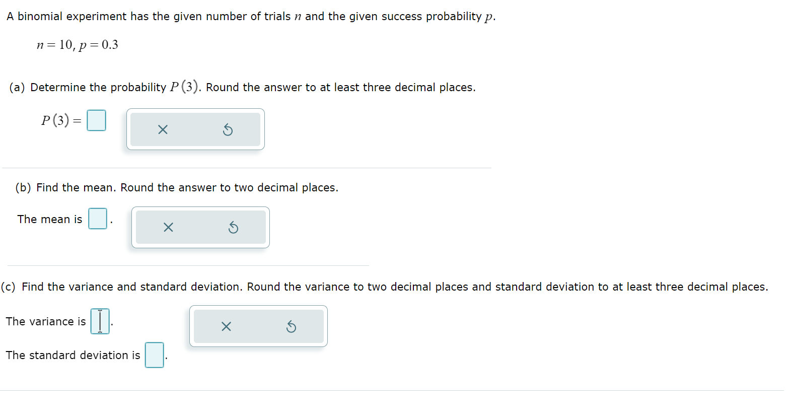 Solved A binomial experiment has the given number of trials | Chegg.com