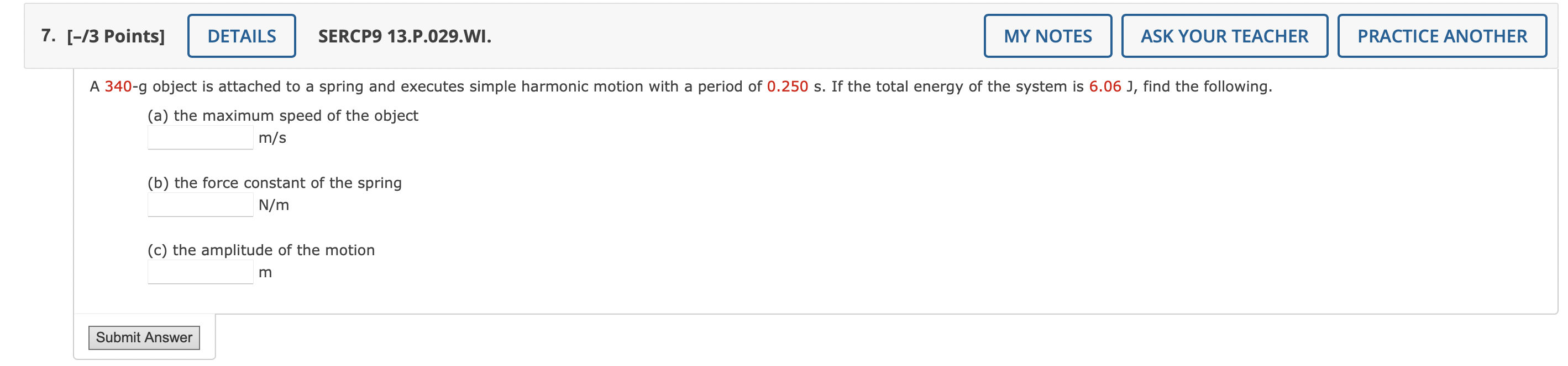 Solved A 340-g ﻿object is attached to a spring and executes | Chegg.com