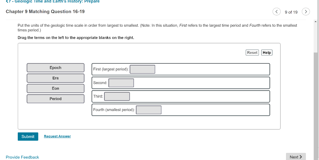 Solved 7 - Geologic Time and Earth's History: Prepare | Chegg.com
