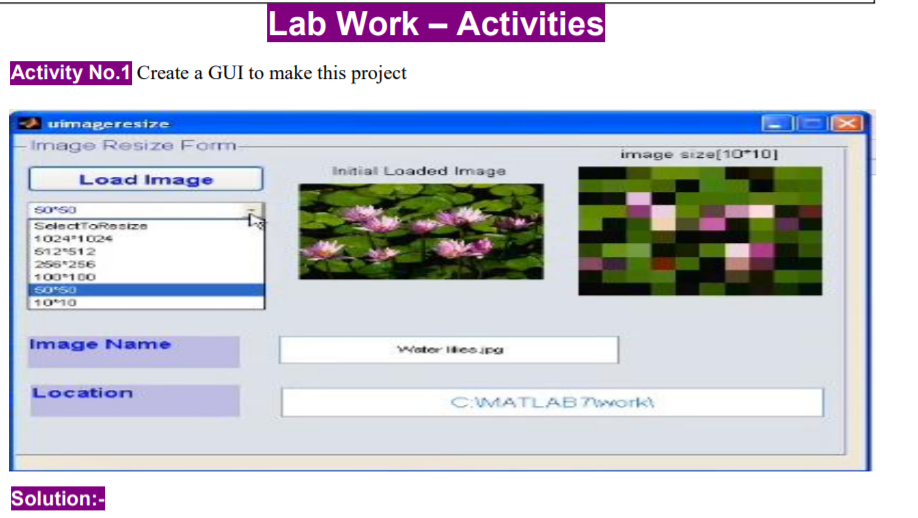 Lab Work – Activities Activity No.1 Create a GUI to | Chegg.com