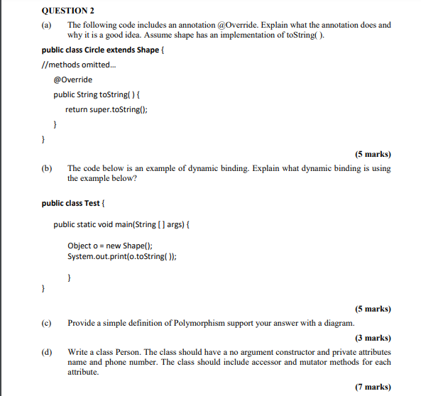 Solved QUESTION 2 (a) The following code includes an | Chegg.com