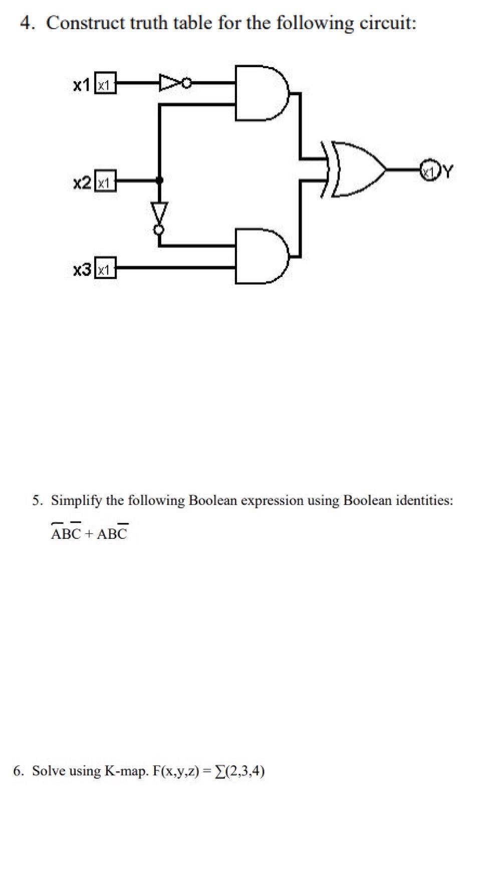 Solved 4. Construct truth table for the following circuit: | Chegg.com