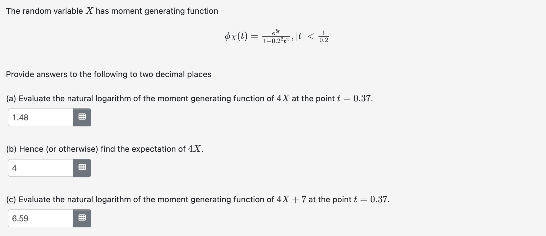 Solved The random variable x ﻿has moment generating | Chegg.com