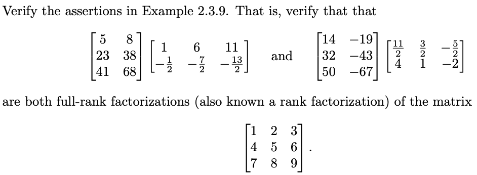Solved Verify the assertions in Example 2.3.9. ﻿That is, | Chegg.com