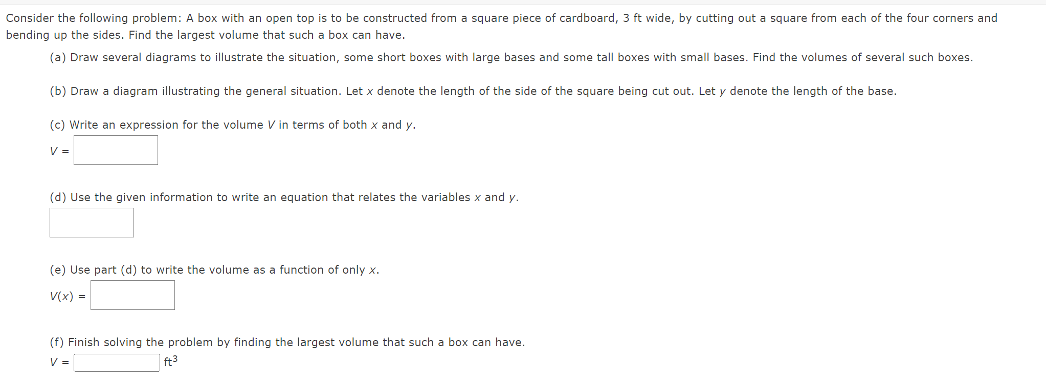 Solved Consider the following problem: A box with an open | Chegg.com