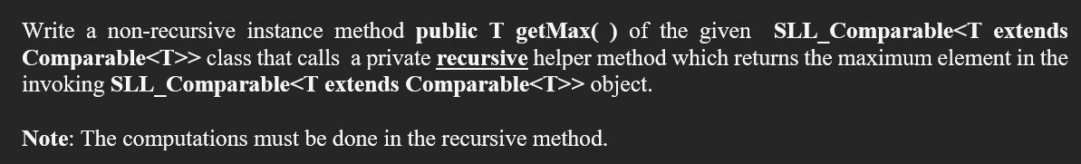 Solved SLL_Comparable.java public class | Chegg.com