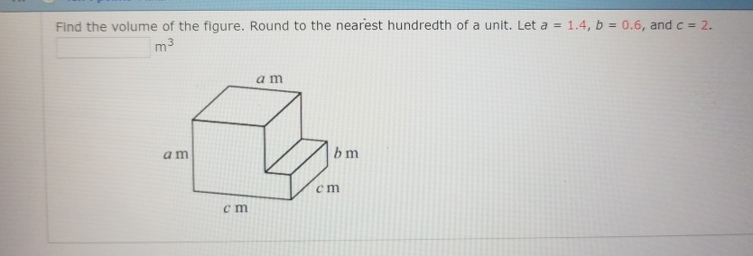 Solved Find the volume of the figure. Round to the nearest | Chegg.com