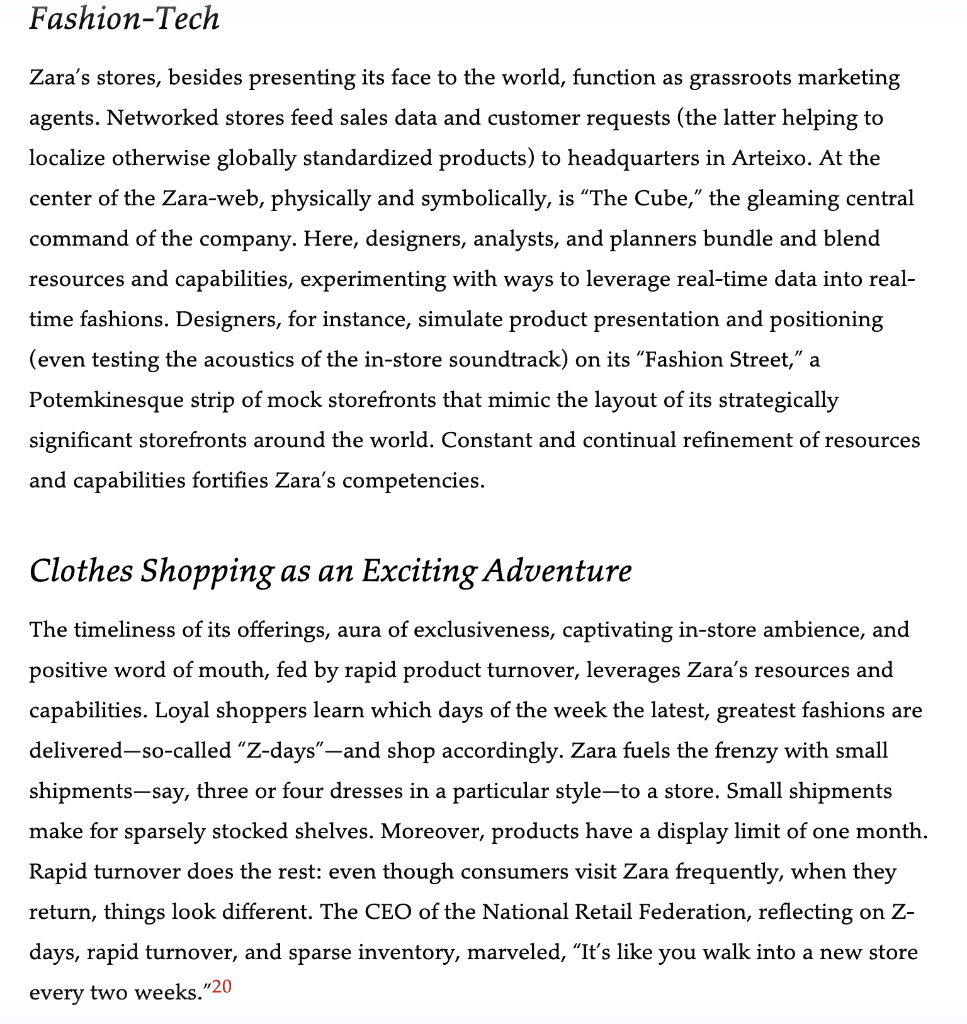 Zara's Disruptive Vision: Data-Driven Fast Fashion 1 | Chegg.com
