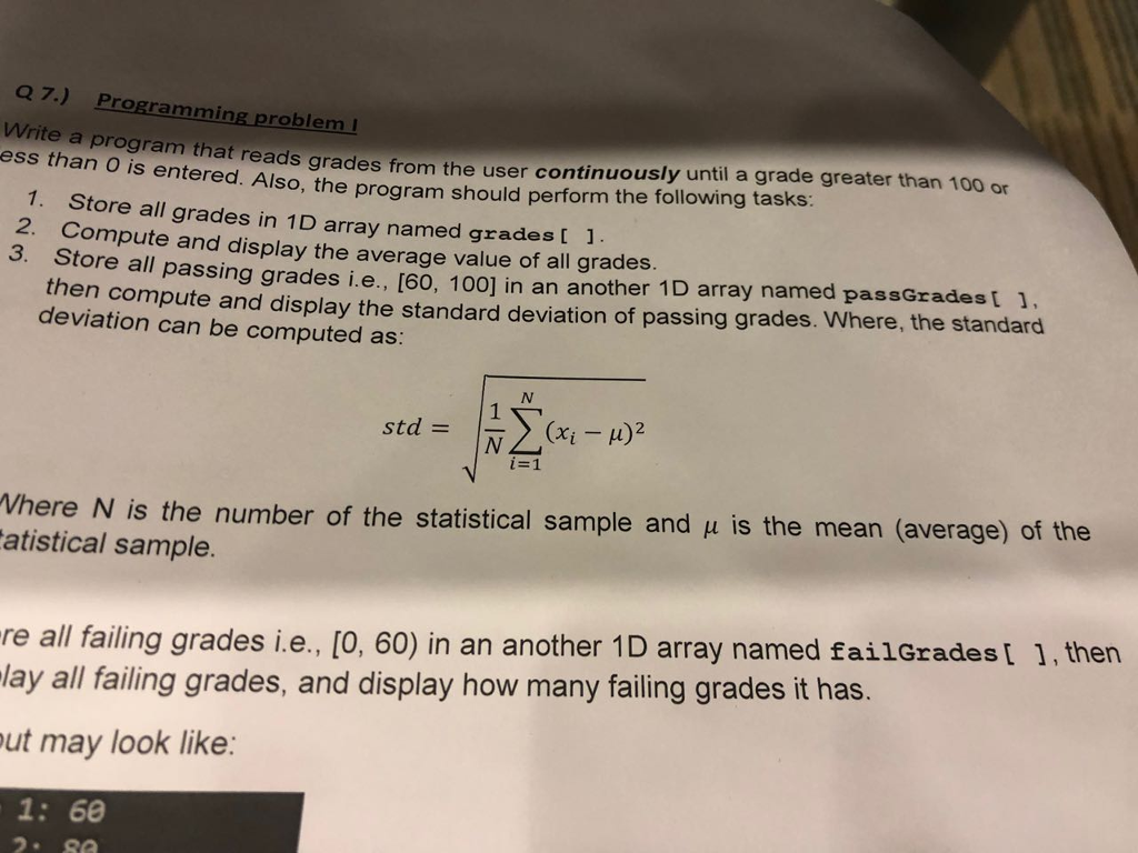 Solved Q7.) Programming problem Write a ess than o is | Chegg.com