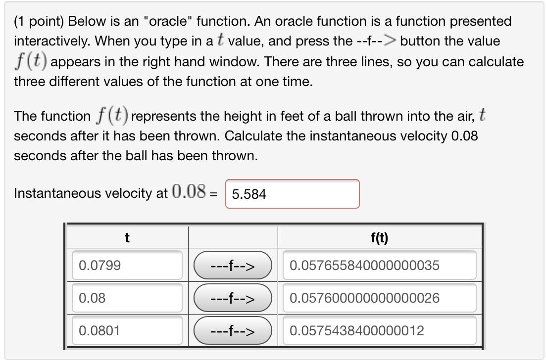 Solved (1 point) Below is an "oracle" function. An oracle | Chegg.com