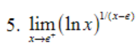 Solved 5. limx→e+(lnx)1/(x−e) | Chegg.com