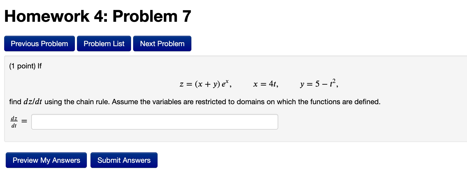 Solved Homework 4: Problem 7 Previous Problem Problem List | Chegg.com
