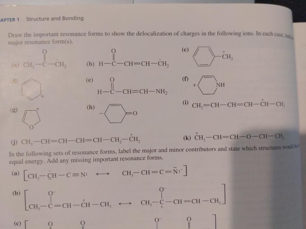 Solved draw the important resonance forms to show the | Chegg.com