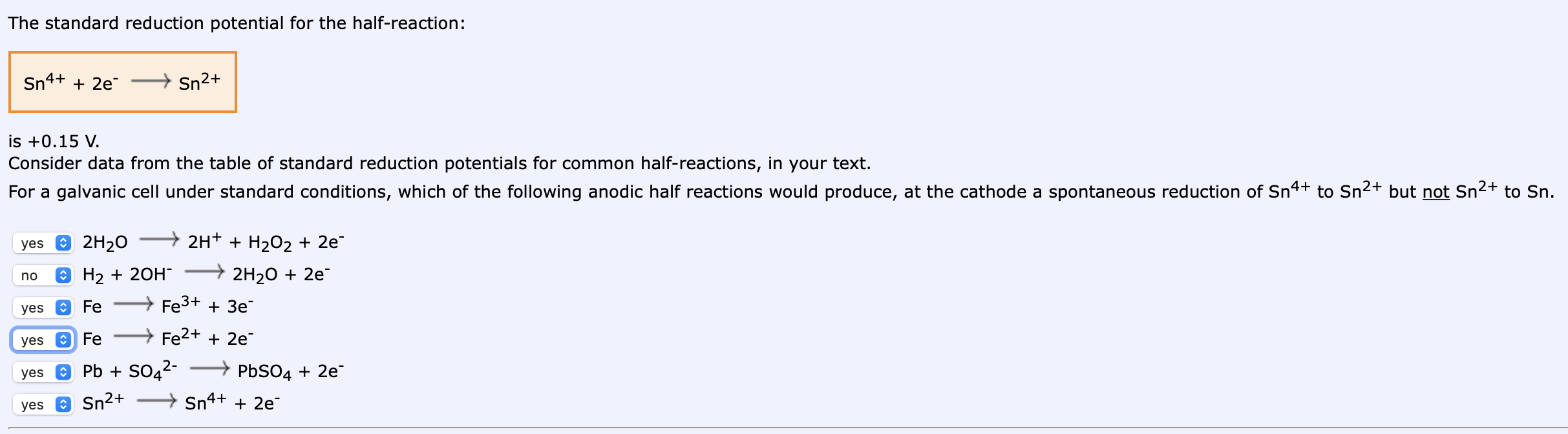Solved The standard reduction potential for the | Chegg.com
