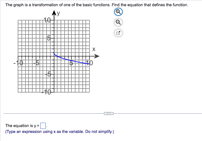 Solved The graph is a transformation of one of the basic | Chegg.com