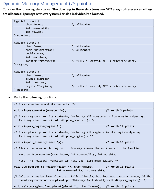 Solved Dynamic Memory Management (25 points) Consider the | Chegg.com