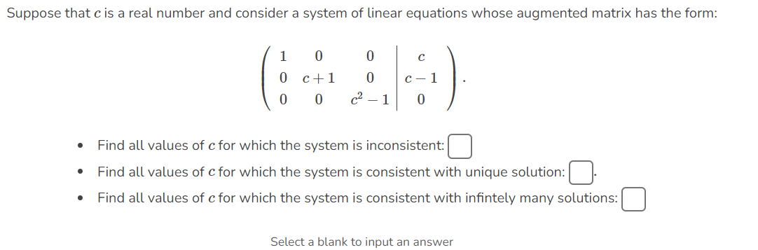 Solved Suppose that c ﻿is a real number and consider a | Chegg.com