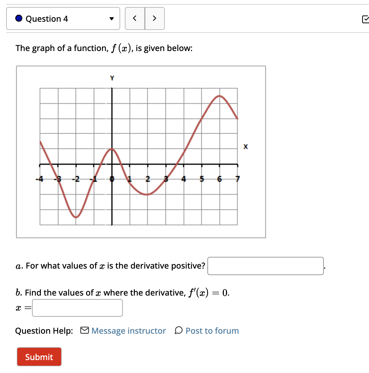 Solved Use the derivative function, f′(x), to determine | Chegg.com