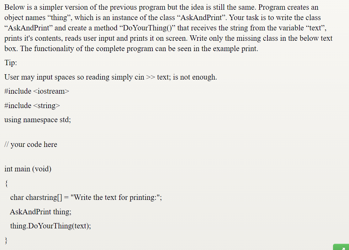 Solved Below is a simpler version of the previous program | Chegg.com