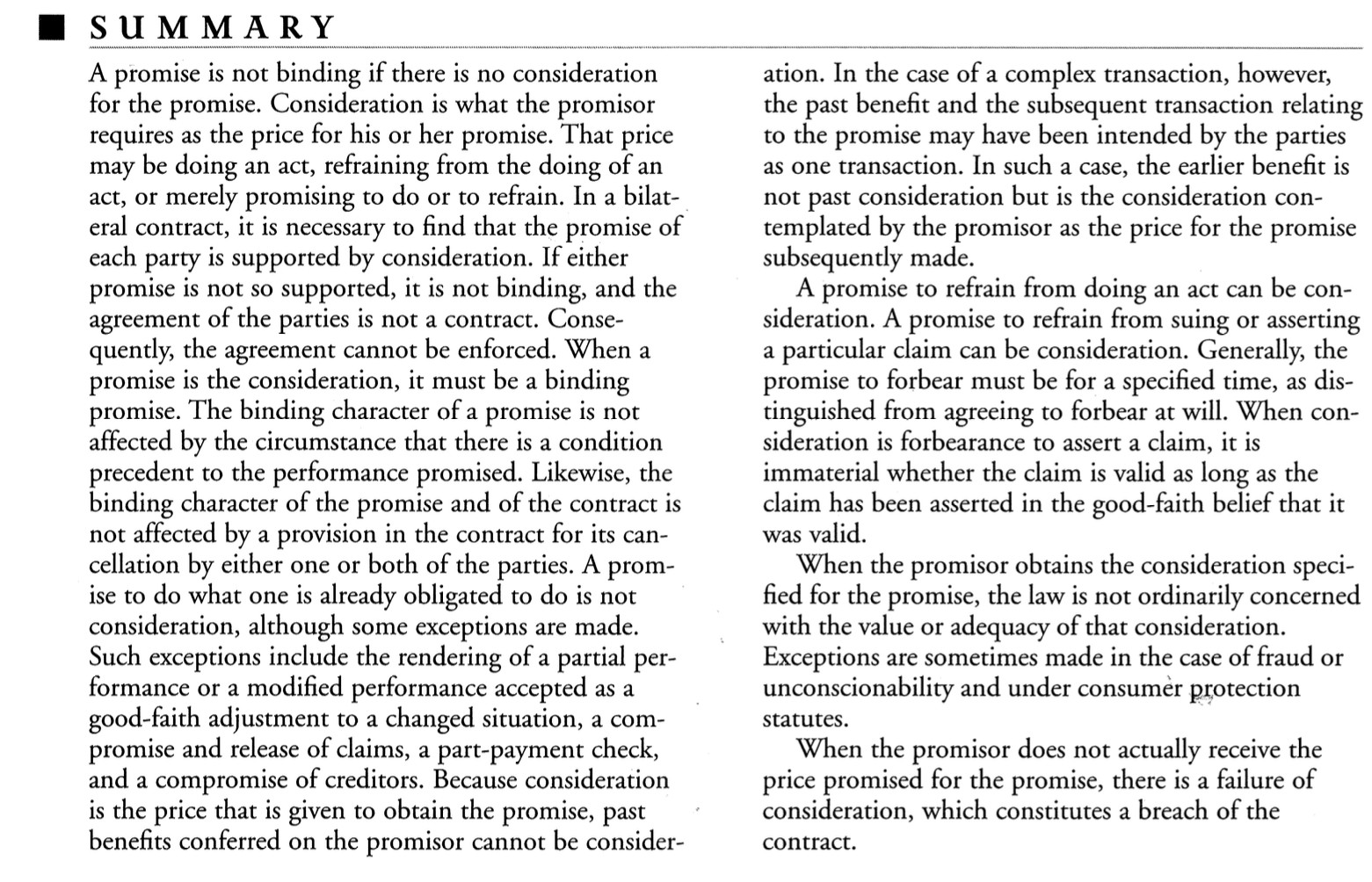 Solved A promise is not binding if there is no | Chegg.com