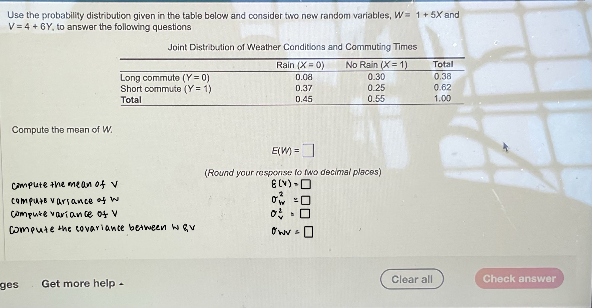 Solved Use the probability distribution given in the table | Chegg.com