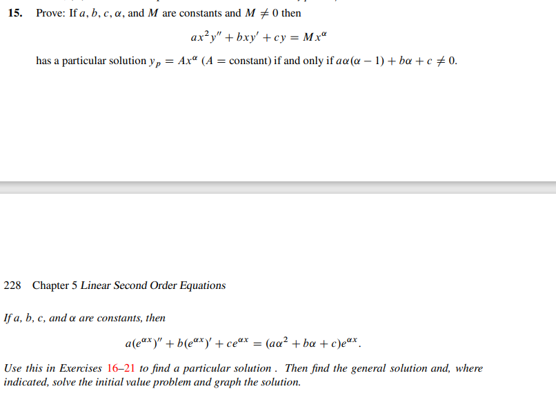 Solved 15. Prove: If a,b,c,α, and M are constants and M =0 | Chegg.com