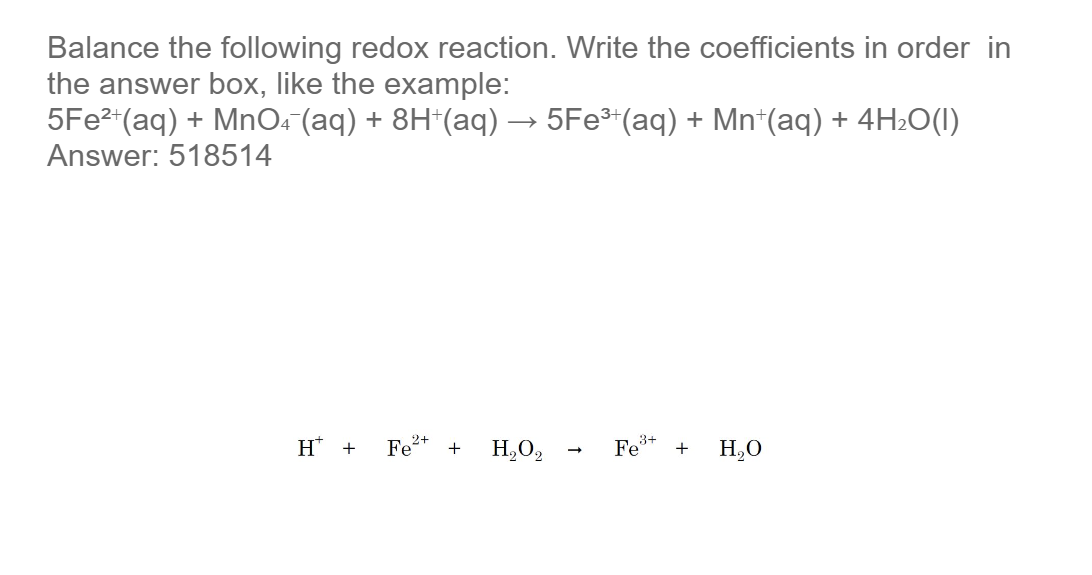 Solved ClO3−+H++Br−→Br2+H2O+Cl−Balance the following redox | Chegg.com