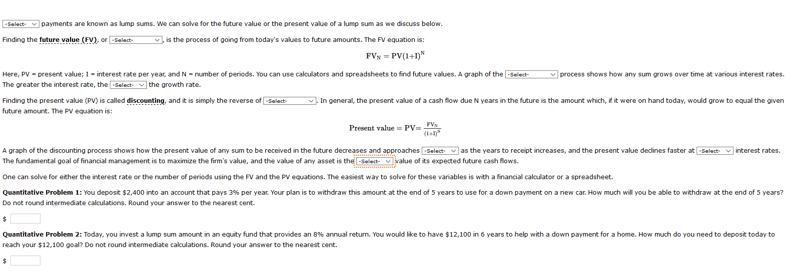 Solved -Select- payments are known as lump sums. We can | Chegg.com