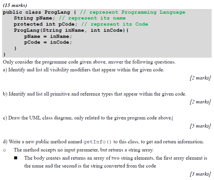 Solved Only consider the programme code given above, answer | Chegg.com