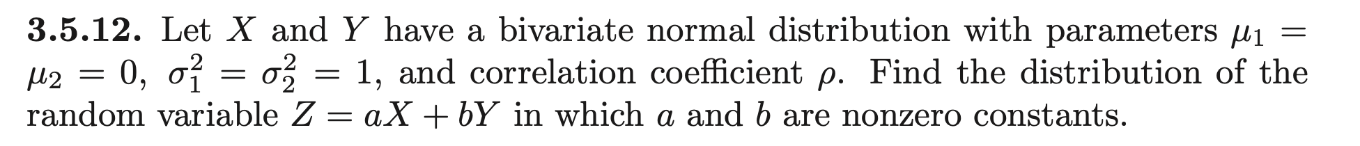 Solved 3.5.12. Let X and Y have a bivariate normal | Chegg.com