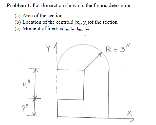 Solved Problem 1. For the section shown in the figure, | Chegg.com