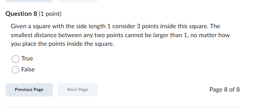 Solved Question 8 (1 ﻿point)Given a square with the side | Chegg.com