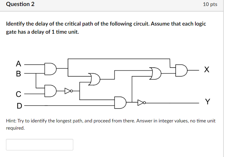 Solved Identify the delay of the critical path of the | Chegg.com