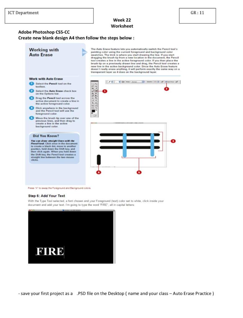 GR: 11 ICT Department Week 22 Worksheet Adobe | Chegg.com