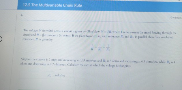 Solved 12.5 The Multivariable Chain Rule