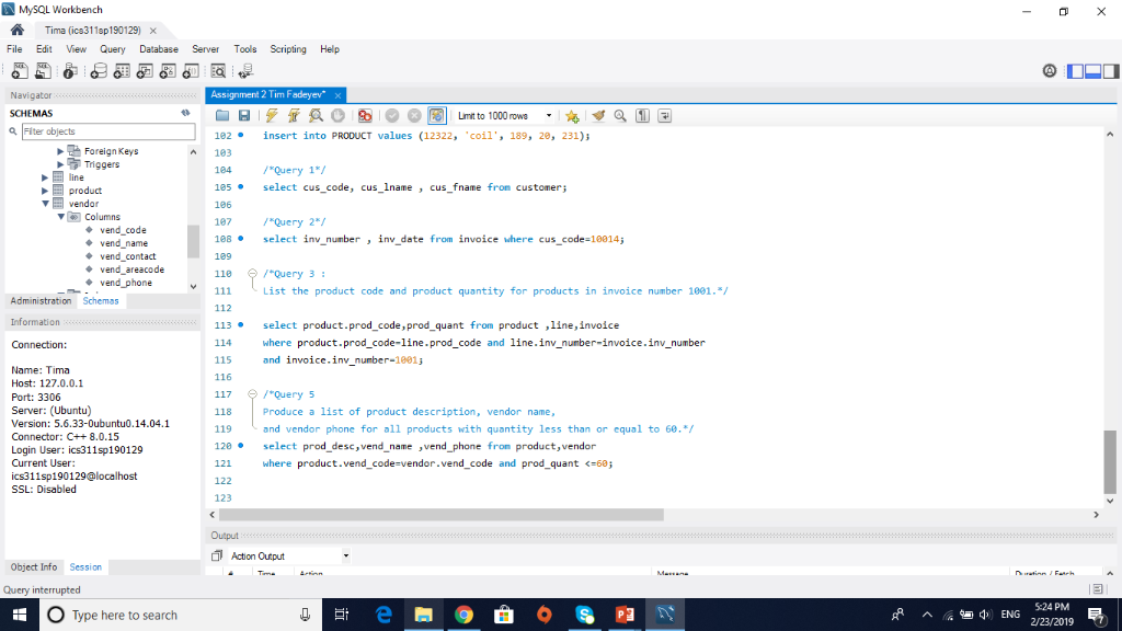 Solved Write SQL statements to answer the following | Chegg.com