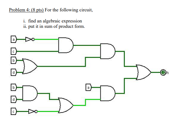 Solved Problem 4: (8 pts) For the following circuit, i. find | Chegg.com